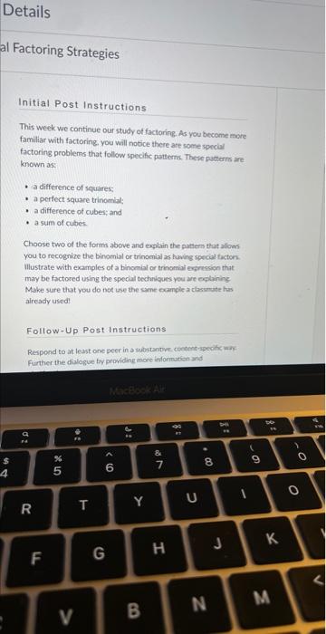 Solved Initial Post Instructions This week we continue our | Chegg.com