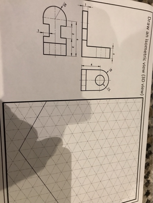 Solved Draw an isometric view (3D view) | Chegg.com