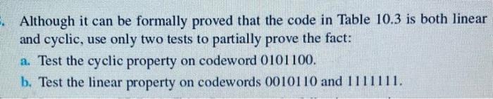 Solved Table 10.3 A CRC code with C(7,4)Although it can be | Chegg.com