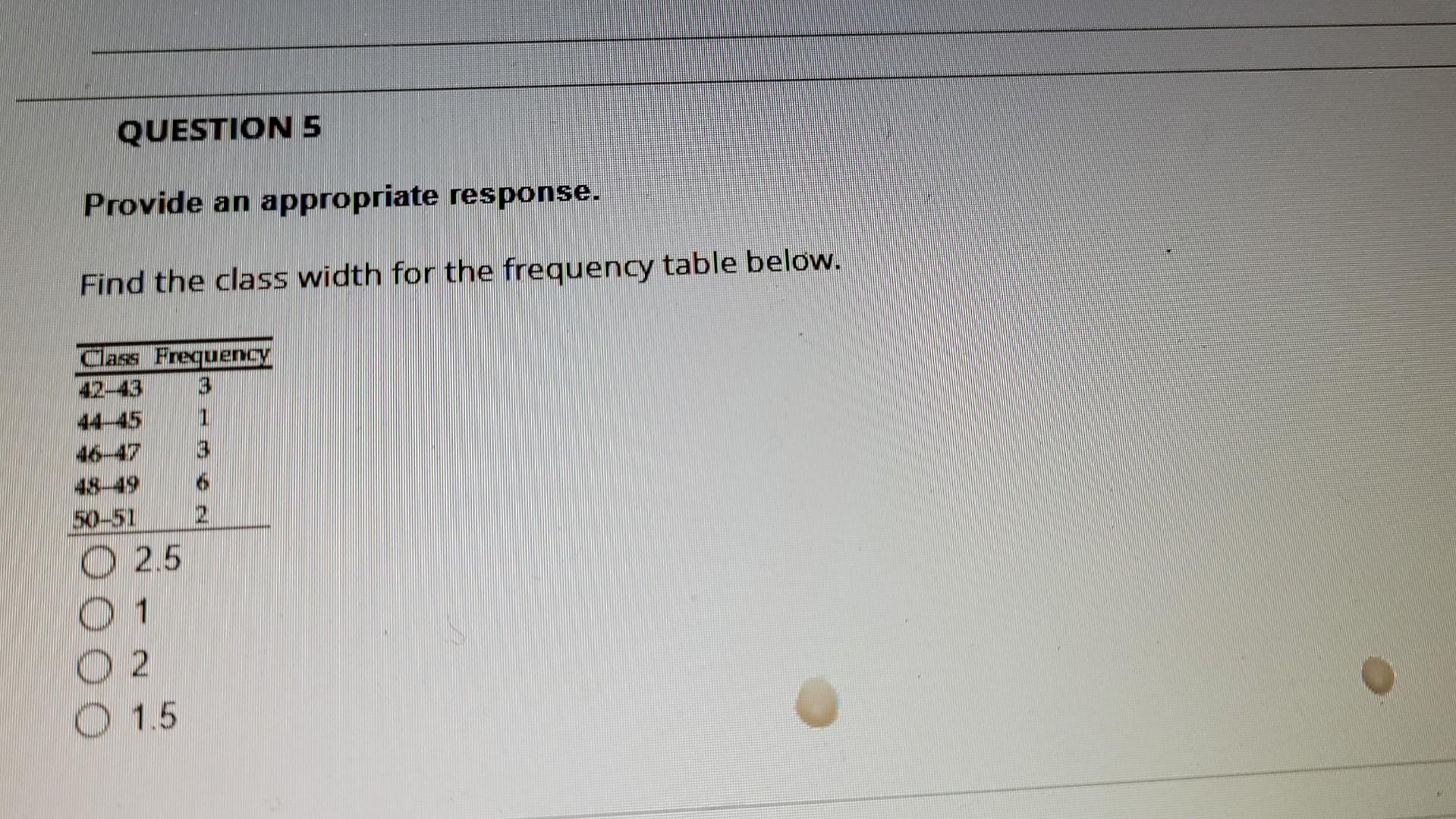 Solved Provide an appropriate response. Find the class width | Chegg.com