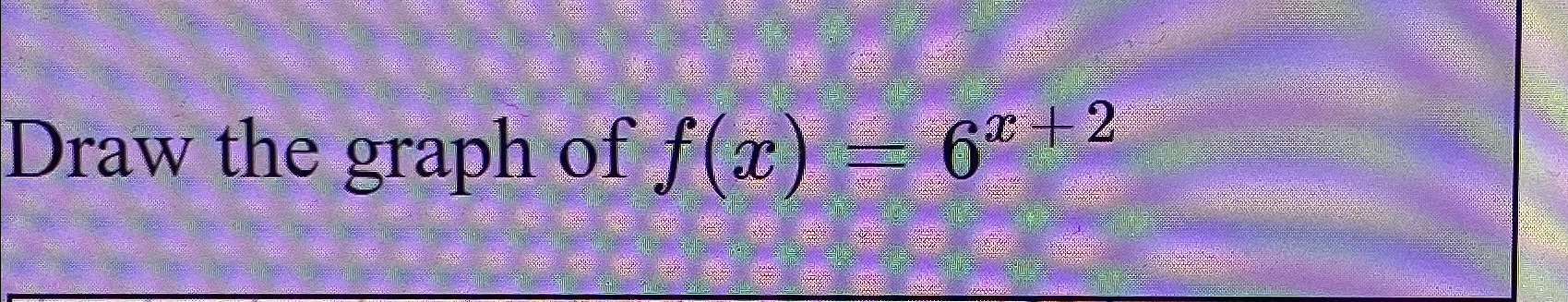 Solved Draw the graph of f(x)=6x+2 | Chegg.com