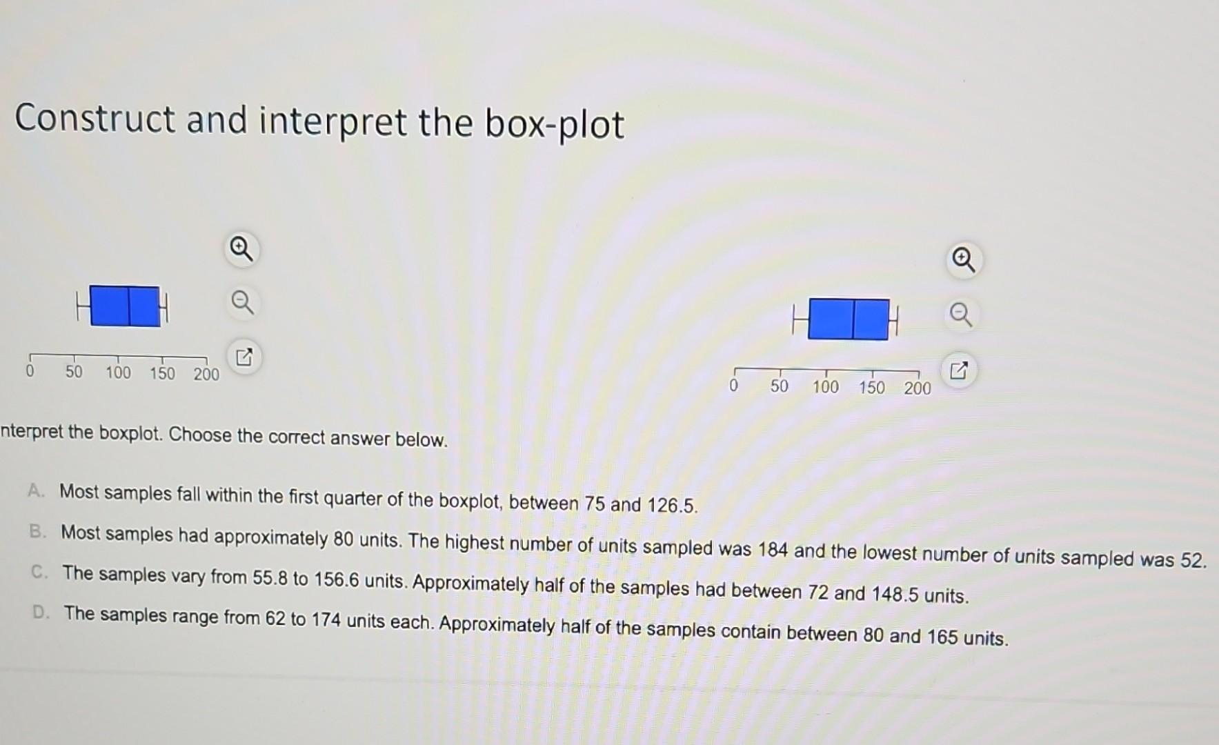 Solved Construct and interpret the box-plot aterpret the | Chegg.com