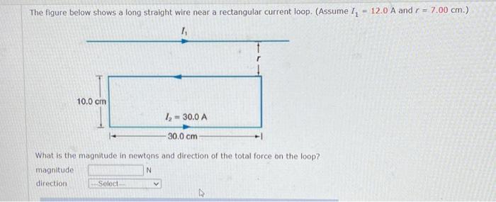 Solved The figure below shows a long straight wire near a | Chegg.com