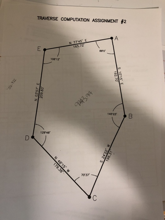 Solved i need to calculate the traverse computations, but | Chegg.com