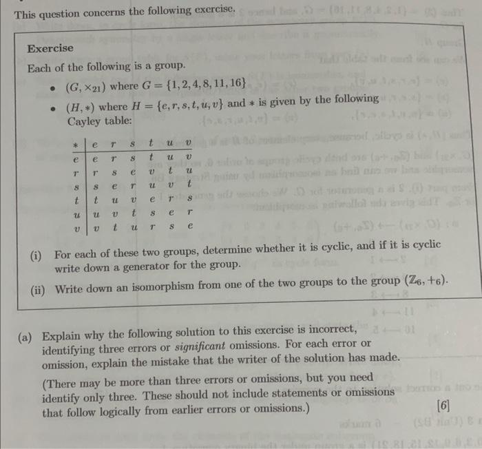 Solved This question concerns the following exercise. | Chegg.com