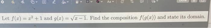 Solved Let f(x)=x2+1 and g(x)=x−1. Find the composition | Chegg.com