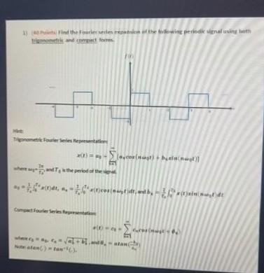 Solved find the fourier series expansion of following | Chegg.com