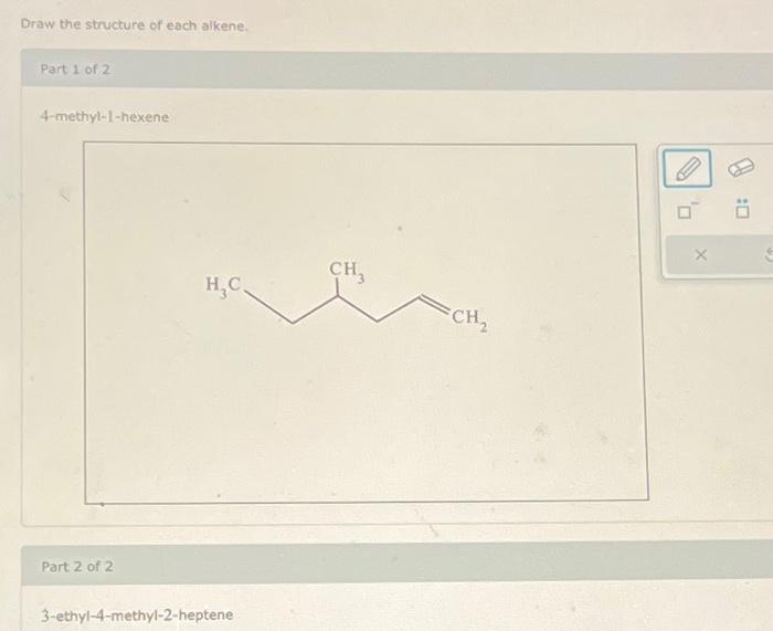 Solved Draw the structure of each alkene. | Chegg.com