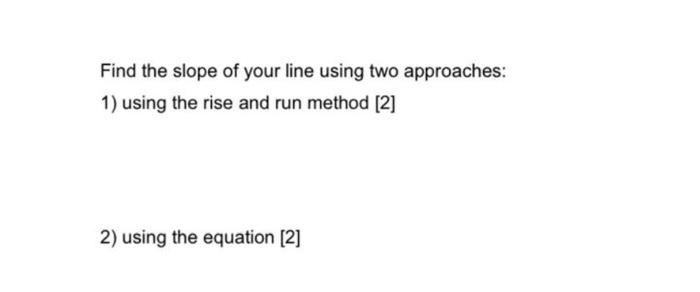 Solved Find the slope of your line using two approaches: 1) | Chegg.com