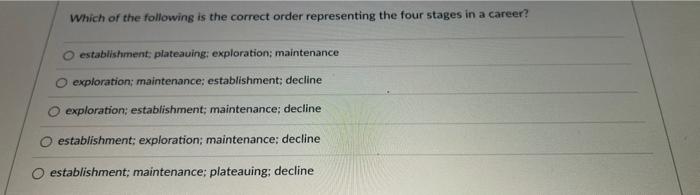 Solved Which of the following is the correct order | Chegg.com