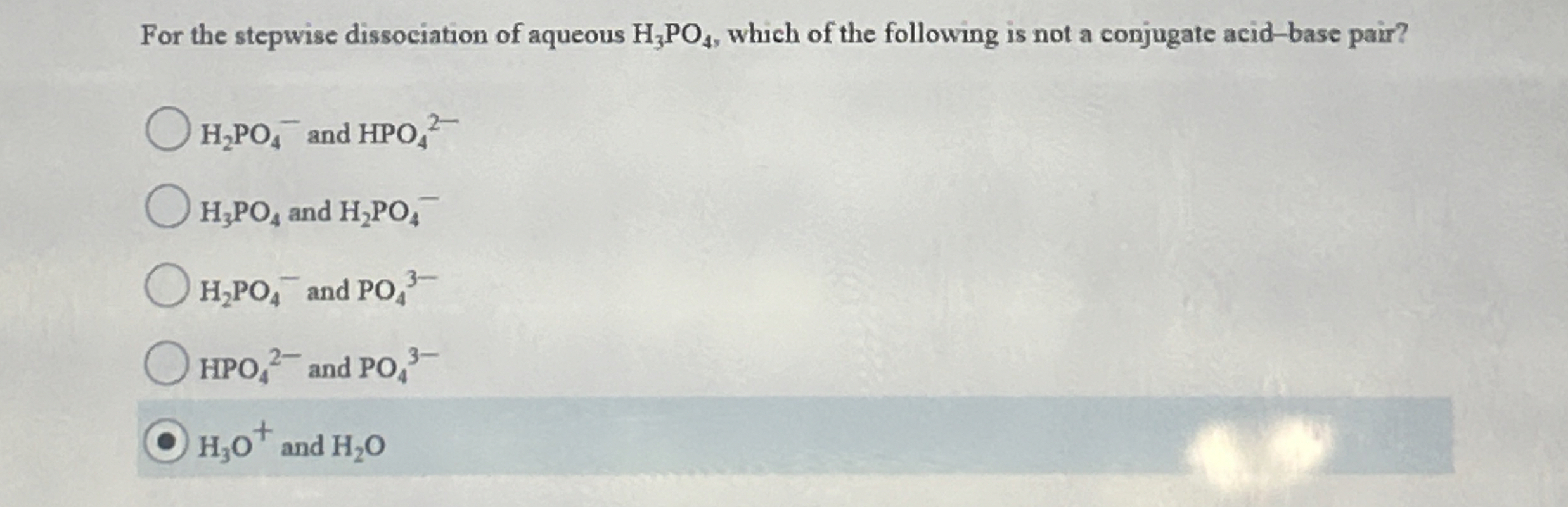Solved For the stepwise dissociation of aqueous H3PO4, | Chegg.com