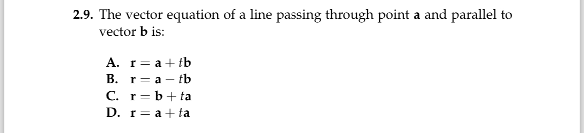 Solved 2 9 ﻿the Vector Equation Of A Line Passing Through