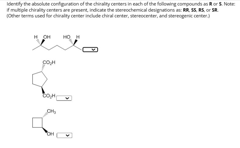 Solved Identify the absolute configuration of the chirality | Chegg.com