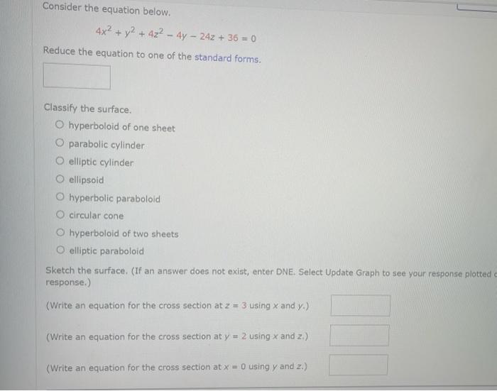 Solved Consider this equations and answer the following. 4x2 | Chegg.com