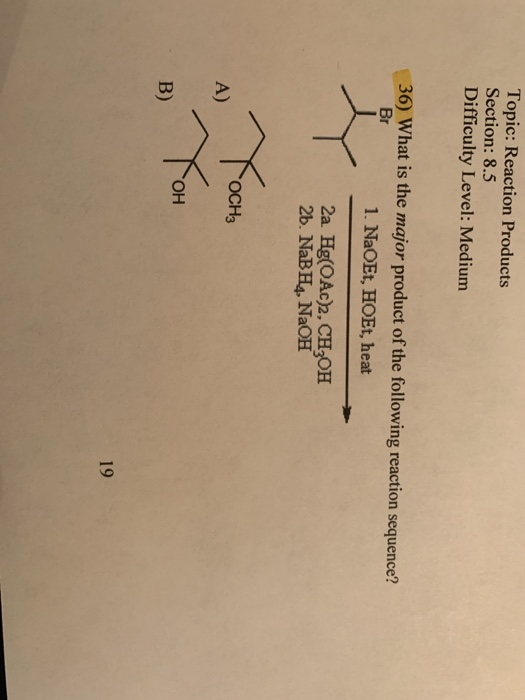 Solved Topic: Reaction Products Section: 8.5 Difficulty | Chegg.com