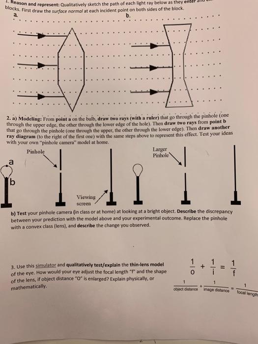 Solved blocks. First draw the surface normal at each | Chegg.com
