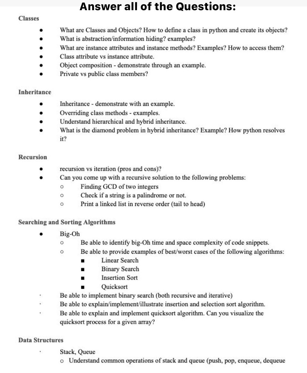 Solved Answer all of the Questions:ClassesWhat are Classes | Chegg.com