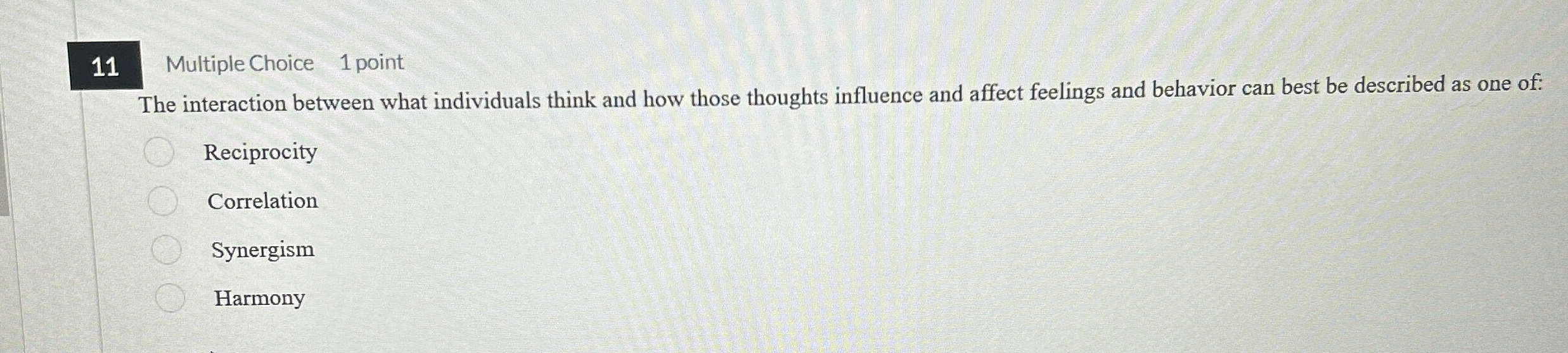 Solved 11 ﻿Multiple Choice 1 ﻿pointThe interaction between | Chegg.com