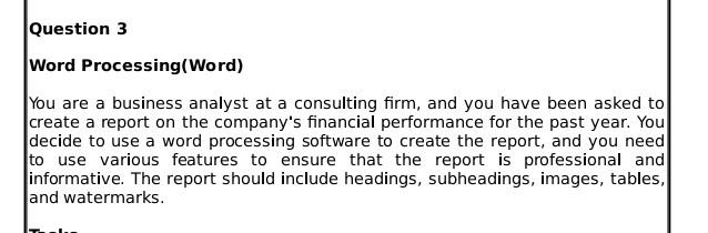Word Processing(Word) You are a business analyst at a | Chegg.com