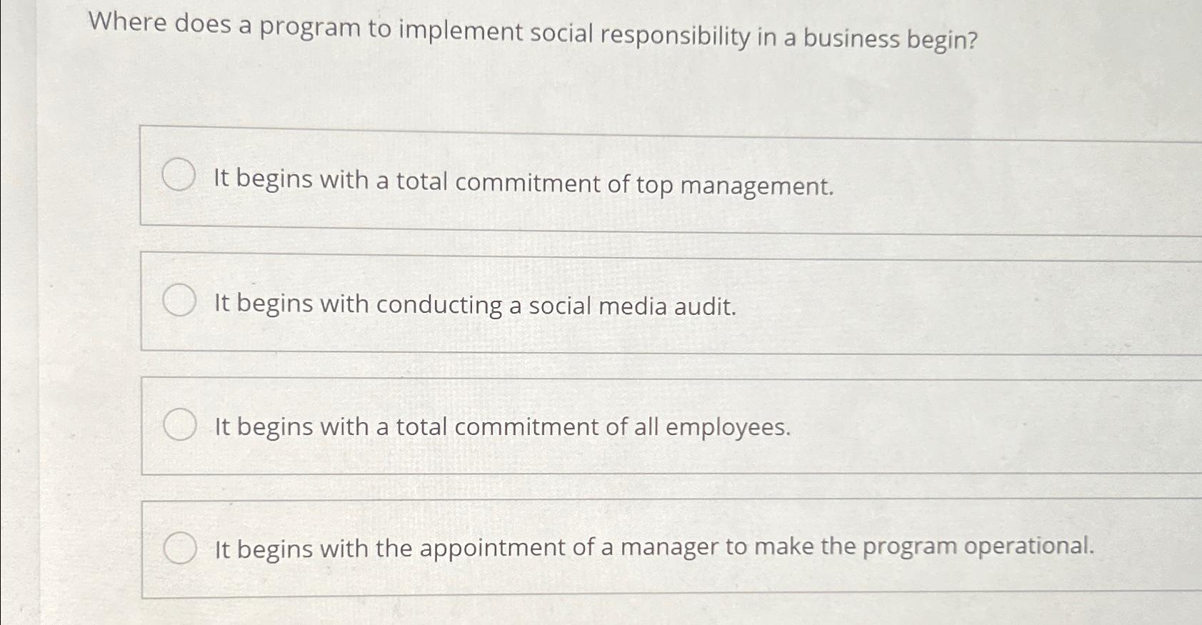 Solved Where does a program to implement social | Chegg.com
