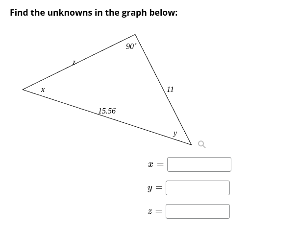 Solved Find the unknowns in the graph below:x=y=z= | Chegg.com