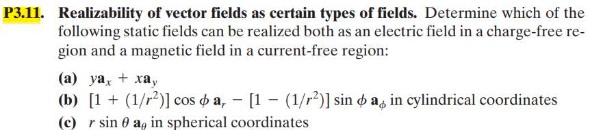 Solved P3.11. ﻿Realizability of vector fields as certain | Chegg.com
