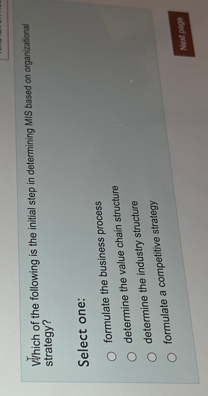 Solved : 'hich of the following is the initial step in | Chegg.com