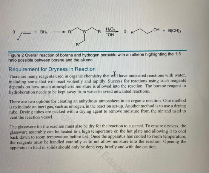Solved Data And Report Submission - Hydroboration (2pts) | Chegg.com