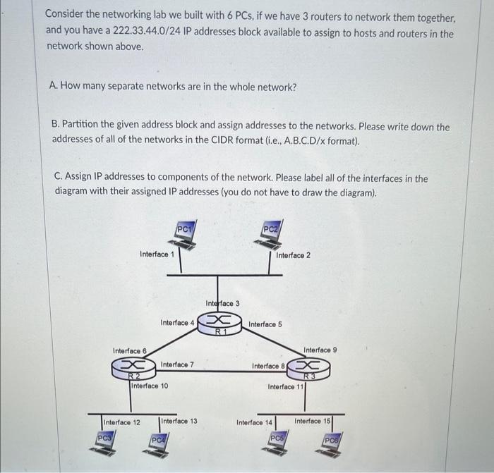 Solved Consider the networking lab we built with 6PCs, if we | Chegg.com
