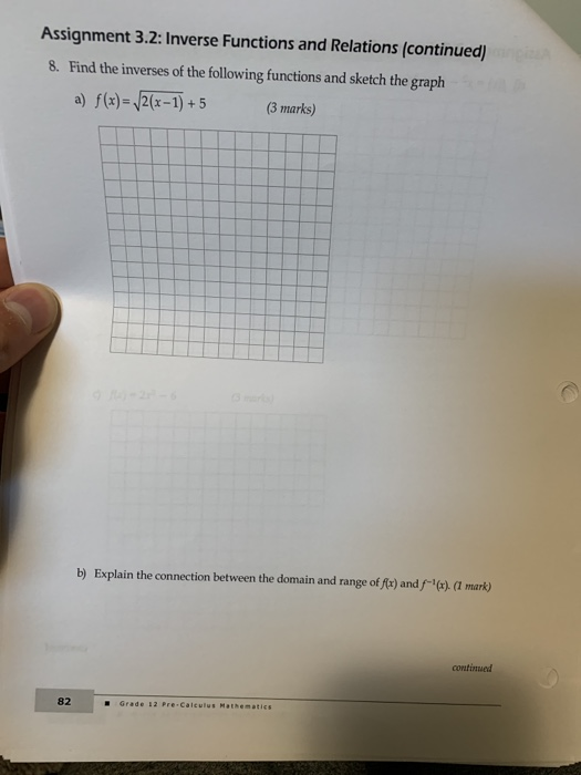 Solved Assignment 3.2: Inverse Functions and Relations | Chegg.com