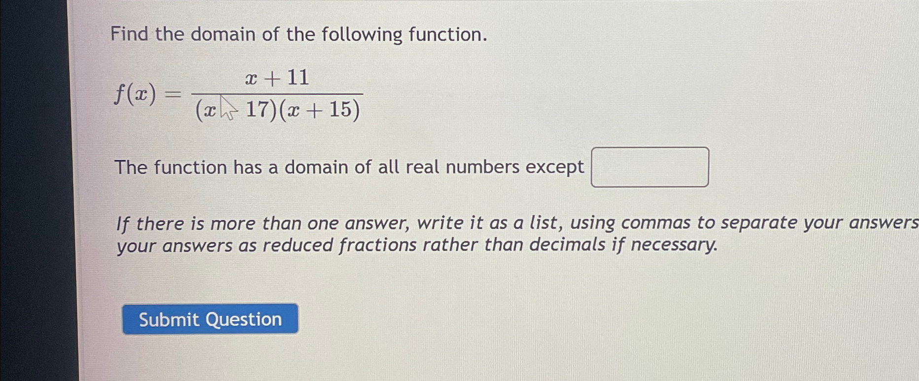 Solved Find the domain of the following | Chegg.com