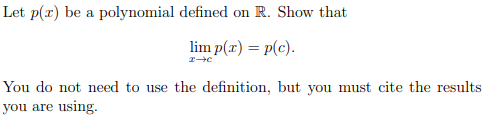 Solved Let p(x) ﻿be a polynomial defined on R. ﻿Show | Chegg.com