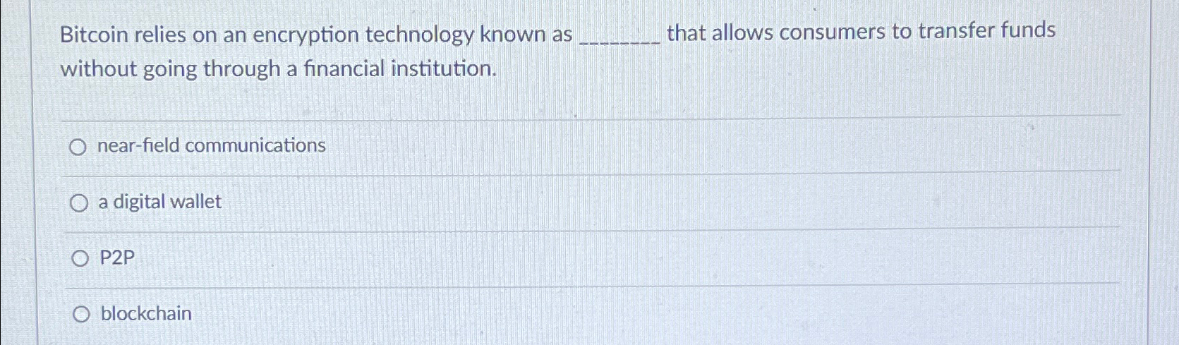 Solved Bitcoin relies on an encryption technology known as | Chegg.com