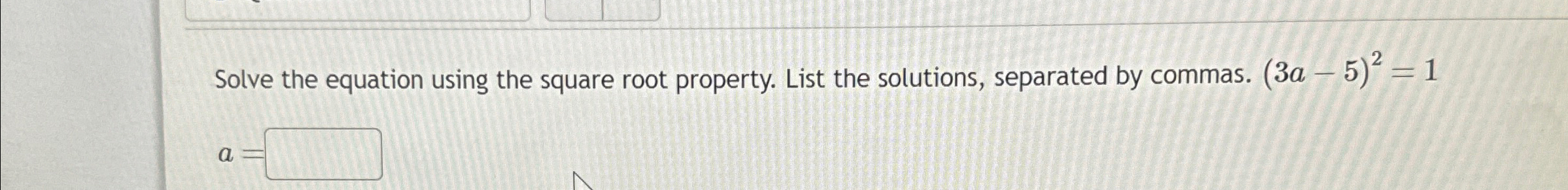 Solved Solve the equation using the square root property. | Chegg.com