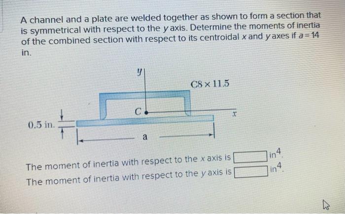 Solved A channel and a plate are welded together as shown to | Chegg.com