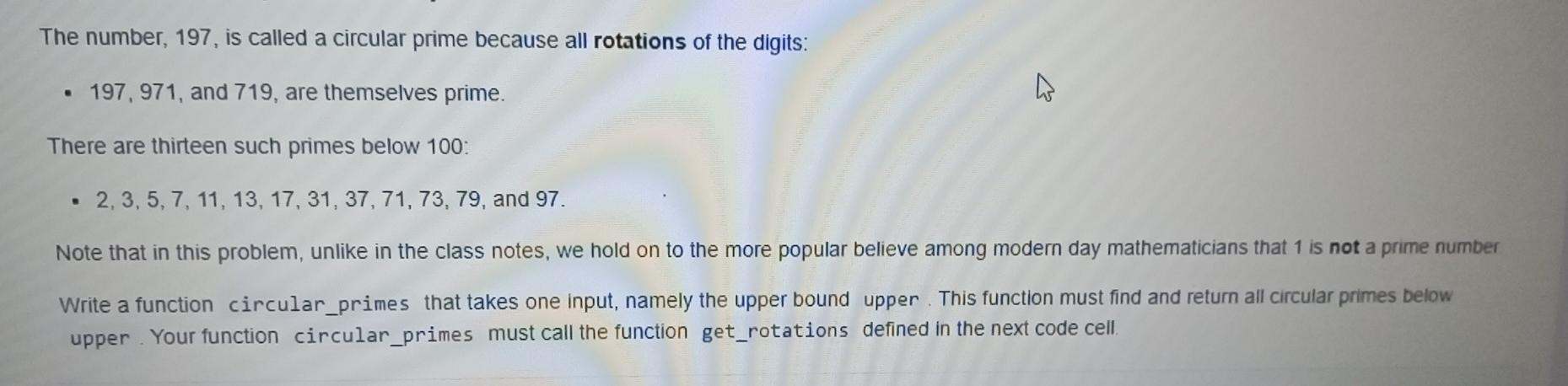 Solved The number, 197, is called a circular prime because | Chegg.com