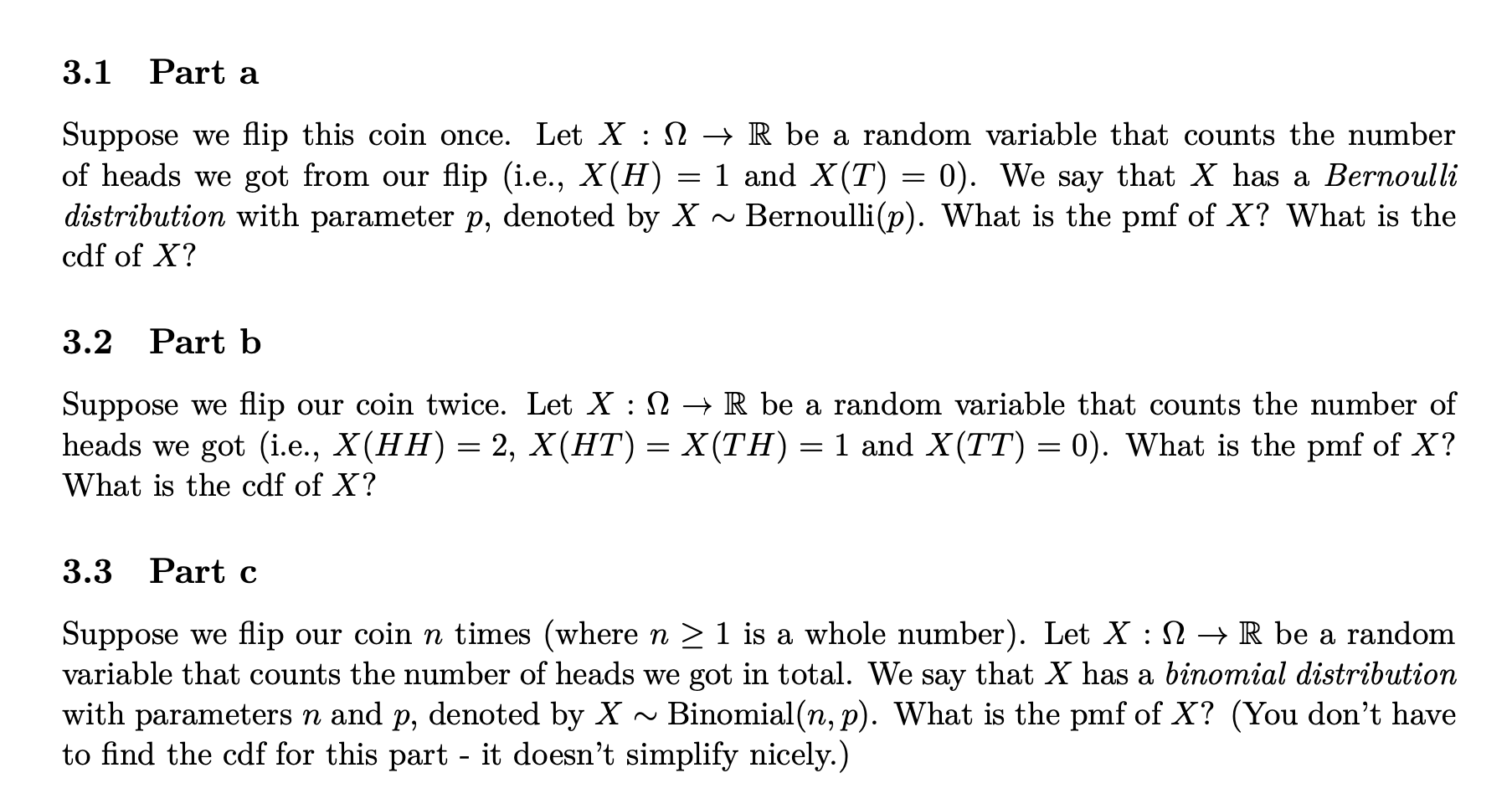 Solved Suppose that we have a weighted coin that lands heads | Chegg.com