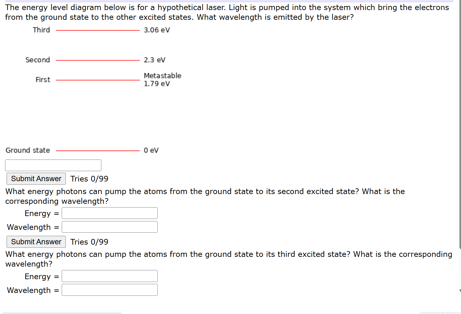 Solved The energy level diagram below is for a hypothetical | Chegg.com