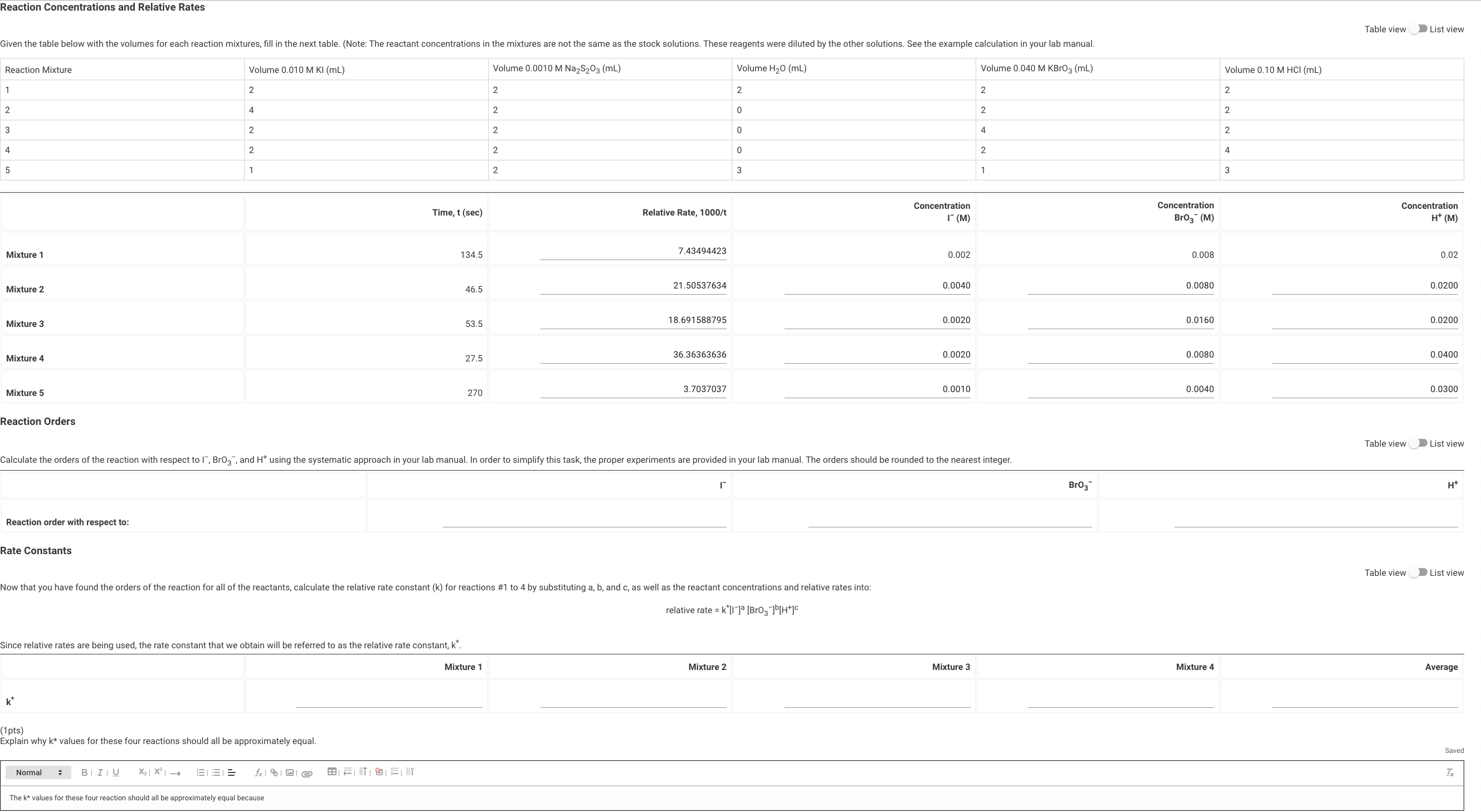 Please help me find “ Reaction order with respect | Chegg.com Please help me find “ Reaction order with respect | Chegg.com