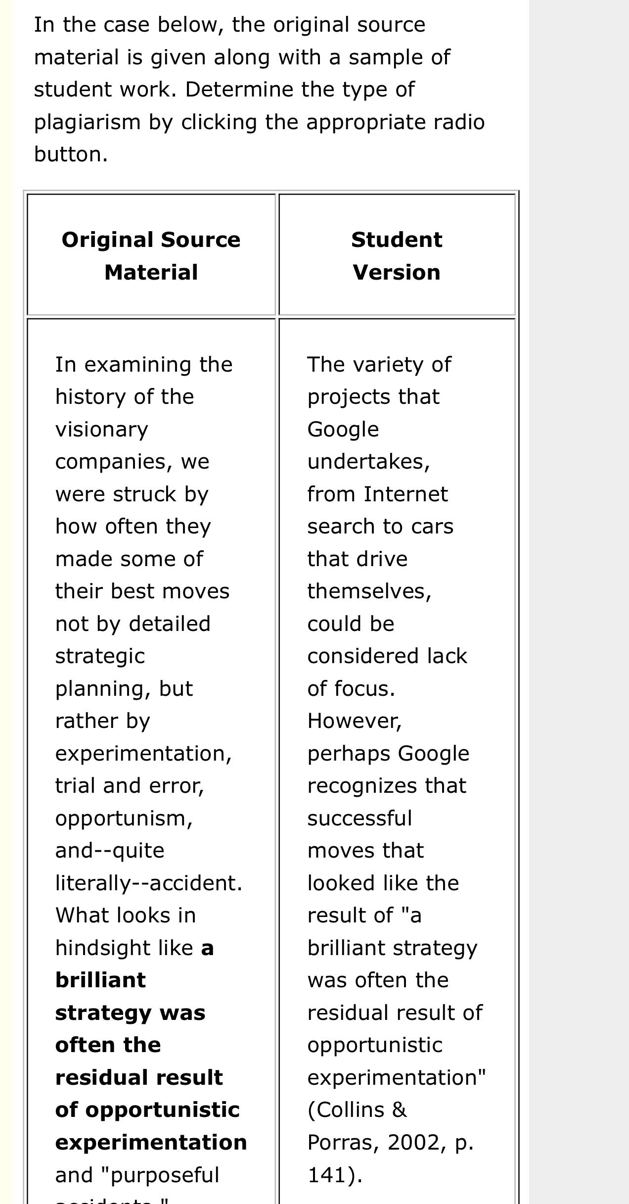 Solved In the case below, the original source material is | Chegg.com