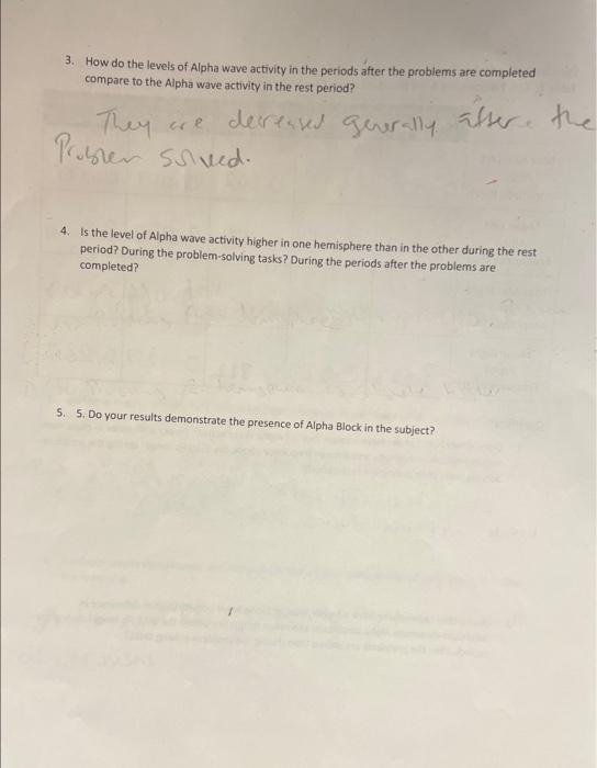 Solved Exercise 3: The Alpha Block Table 2. EEG Frequencies | Chegg.com