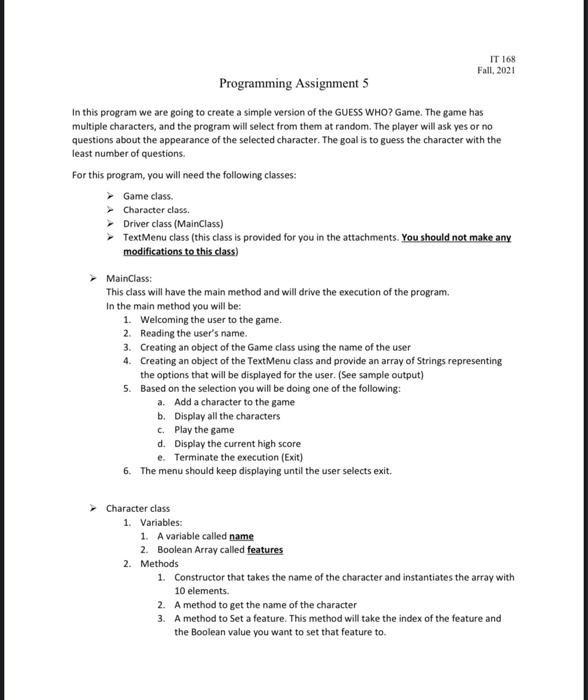 Solved can someone help me with the Main Class of this | Chegg.com