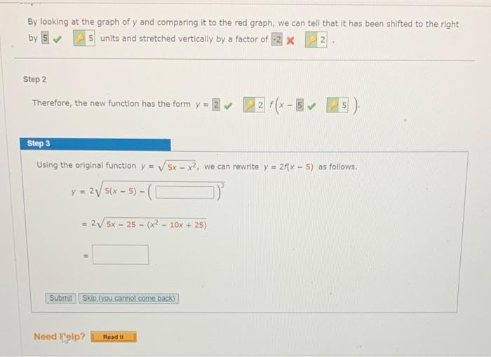 Solved The graph of y = 5x - x2 is given. Use | Chegg.com