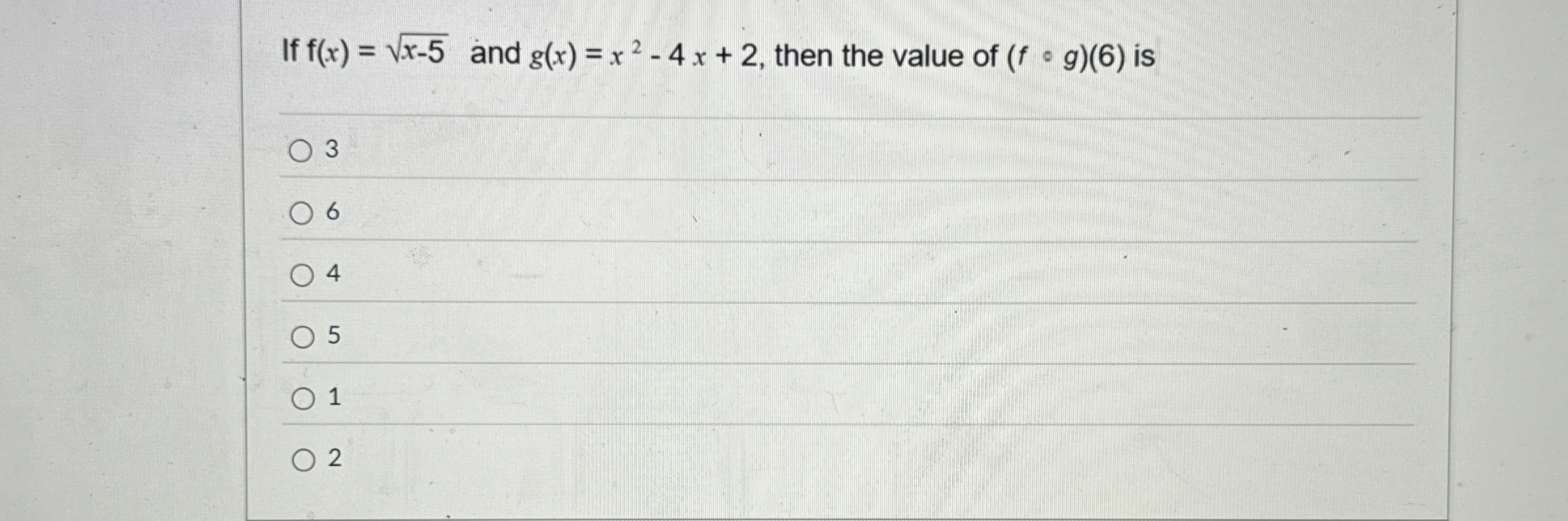 Solved If f(x)=x-52 ﻿and g(x)=x2-4x+2, ﻿then the value of | Chegg.com