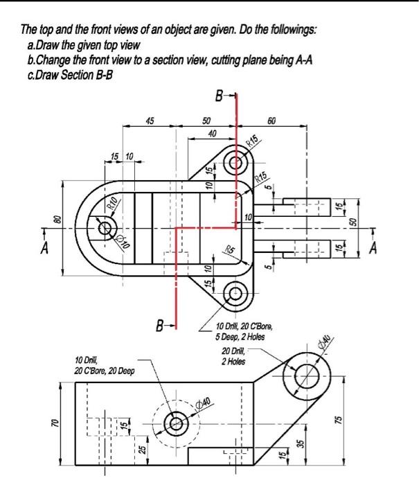 Solved The top and the front views of an object are given. | Chegg.com