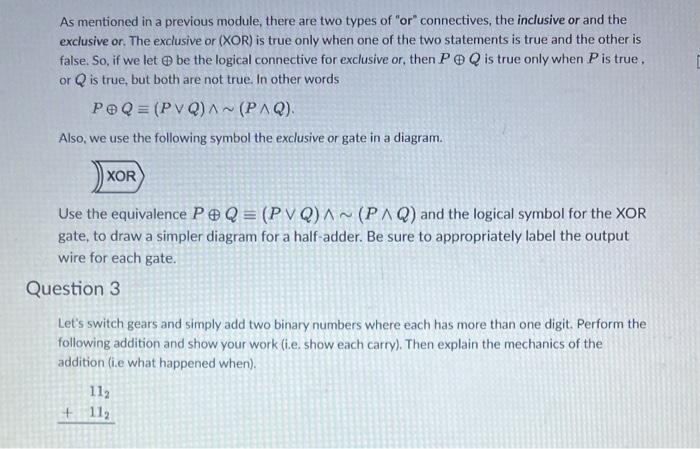 Solved As mentioned in a previous module, there are two | Chegg.com