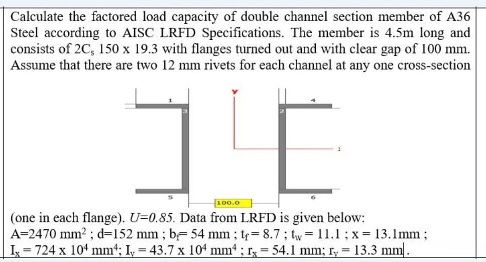 Solved Calculate the factored load capacity of double | Chegg.com