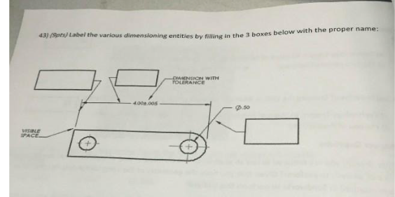 Solved (9)ors/ ﻿Label the various dimensioning entities by | Chegg.com