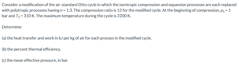 Solved Consider a modification of the air-standard Otto | Chegg.com