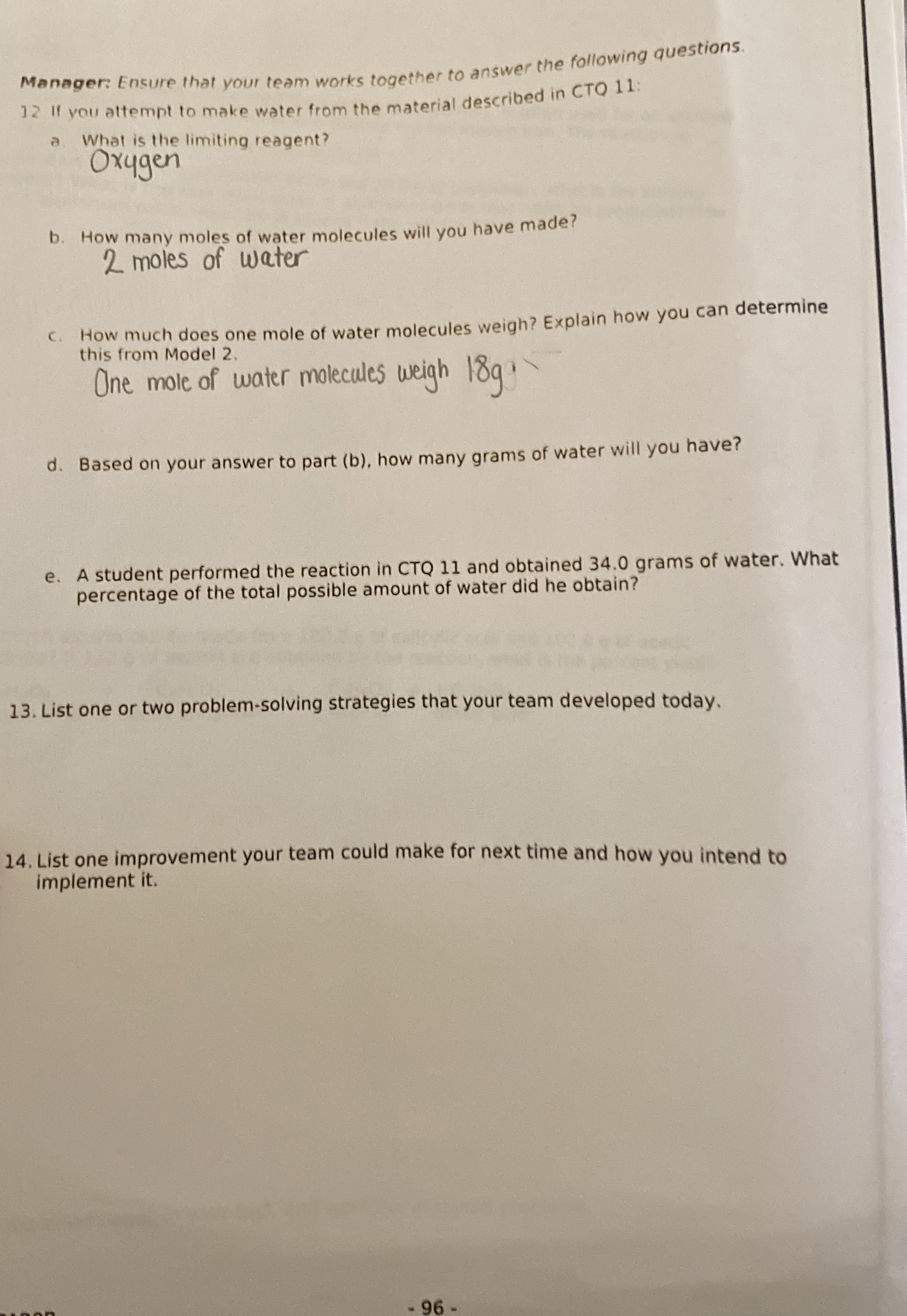 Solved Manager: Ensure that your team works together to | Chegg.com